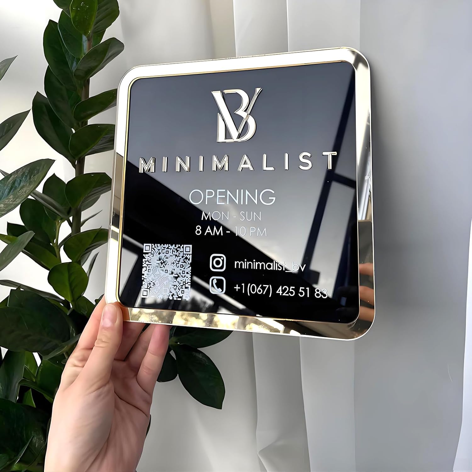 Amazon.com : Custom Business Door Sign with Personalized Logo & QR Code ...