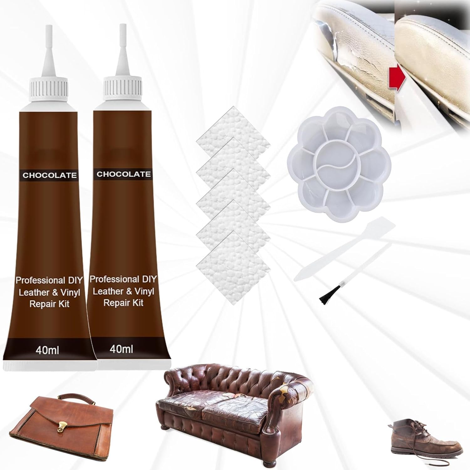 Advanced Leather Repair Gel,Leather Repair Kit for Furniture,Leather ...