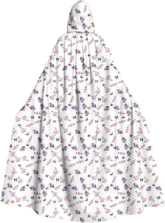 Amazon.com: Flower Hooded Cloak,Butterflies and Wildflowers Pattern ...