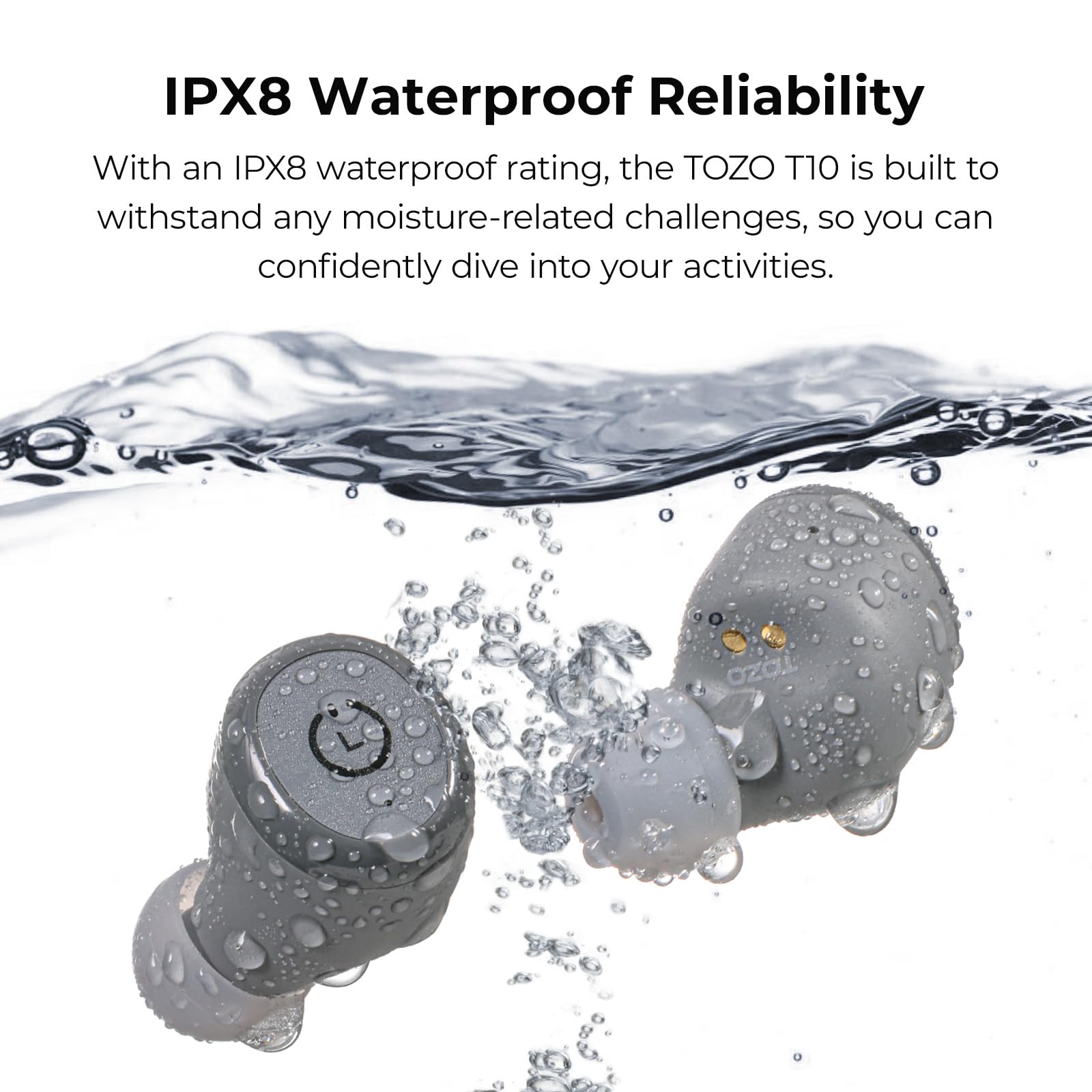 Snapklik.com : TOZO T10 Wireless Earbuds Bluetooth 5.3 Headphones, App ...