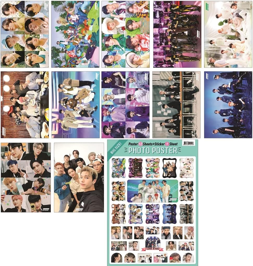 Amazon.com: Idolpark K-POP Idol Group 2022 New 12 Poster & 1 Sticker ...