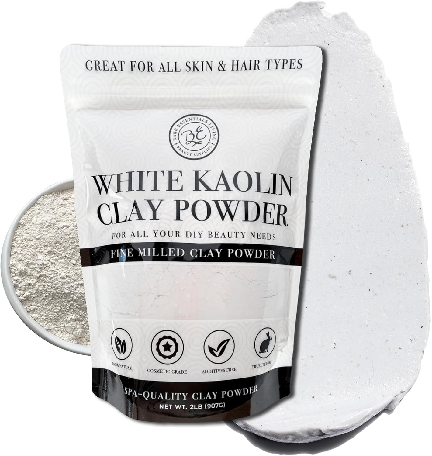 Amazon.com : Bare Essentials Living - White Kaolin Clay Powder (2 lb ...