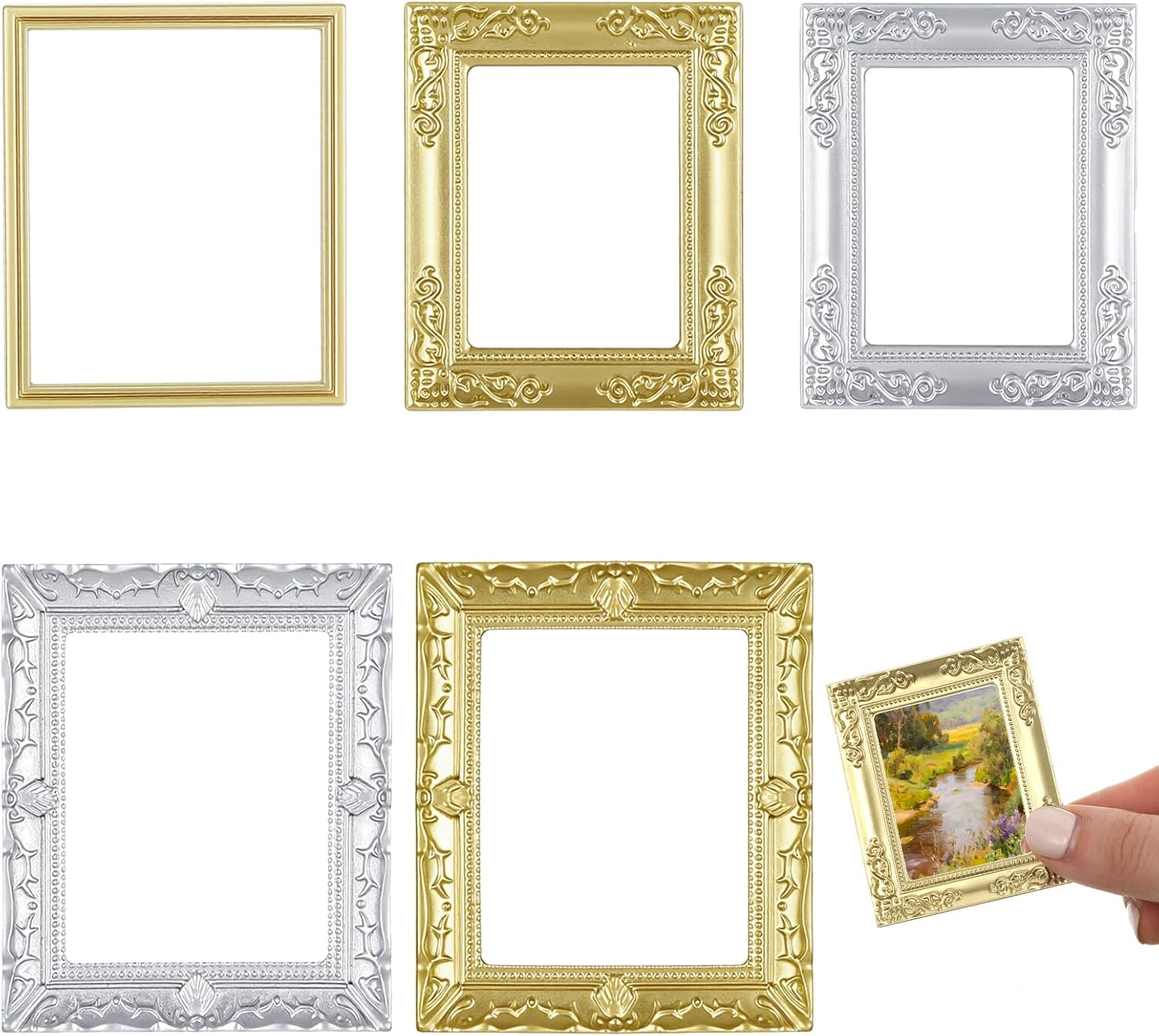 Amazon.com: 5PCS Dollhouse Miniature Picture Frames, Vintage Resin ...