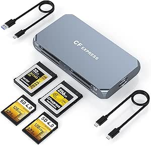 Dual CFexpress Type B/XQD+Dual SD4.0 Card Reader with USB 3.2 (Gen 2 ...
