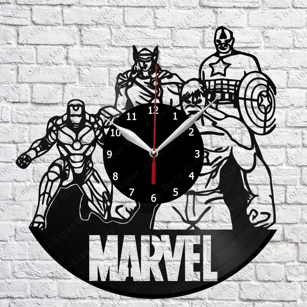 Amazon.com: Marvel Vinyl Record Wall Clock Original Gift Unique Design ...
