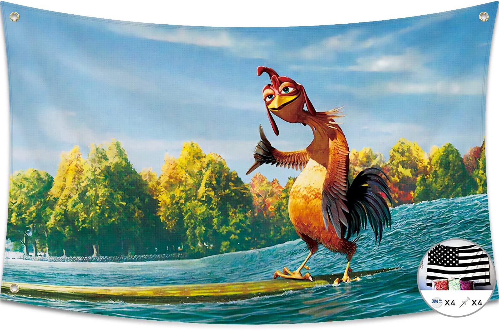 Amazon.com : Chicken flag 3x5 ft chicken joe tapestry funny wall flag ...
