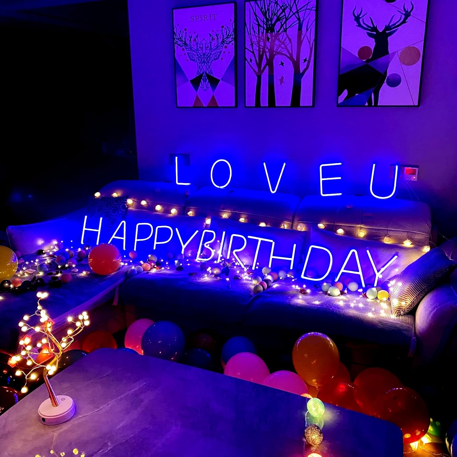 Luces de letras LED de neón, luces de letras azules para tienda de ...