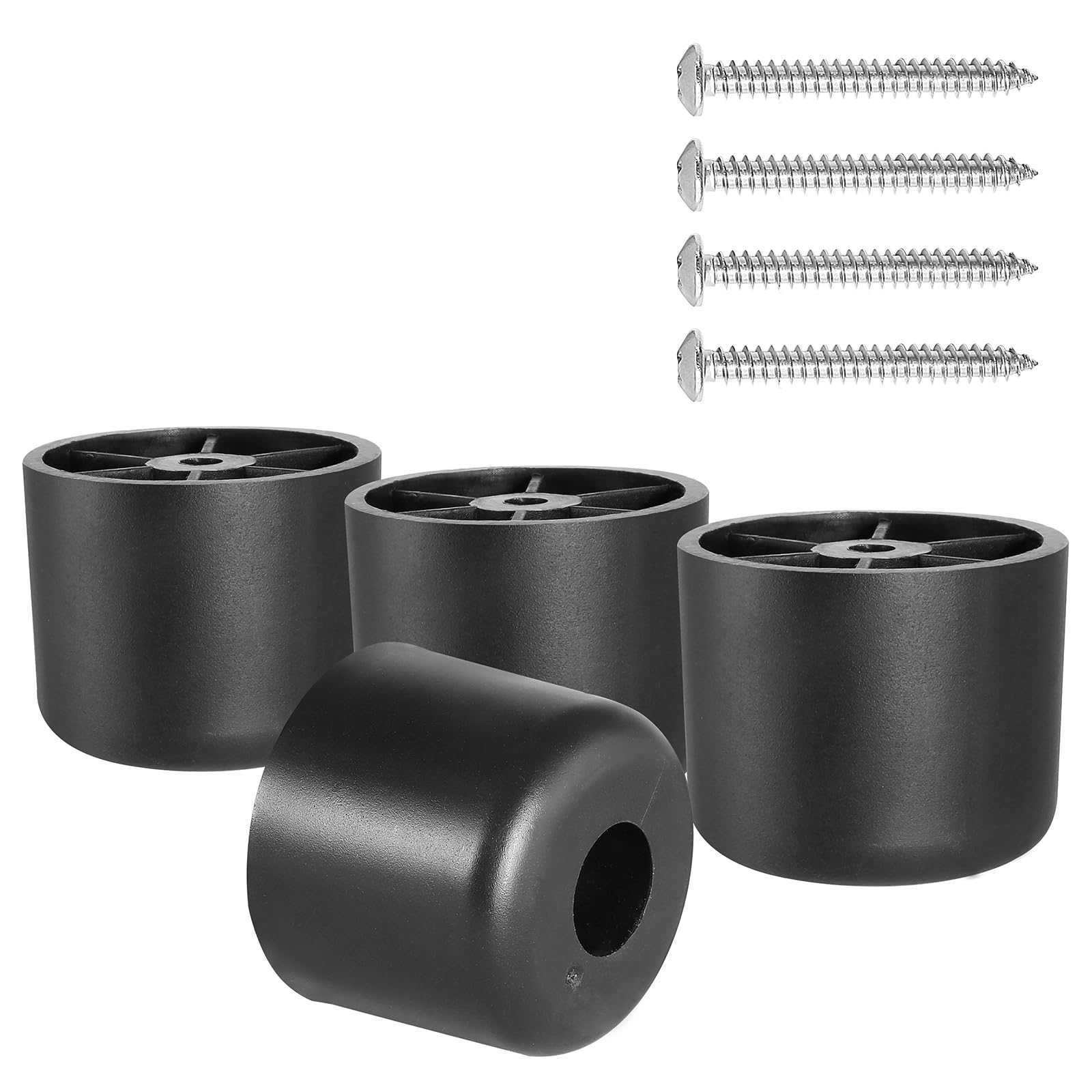 Snapklik.com : 1-1/2 Inch Black Plastic Furniture Legs, Screw-in Couch ...
