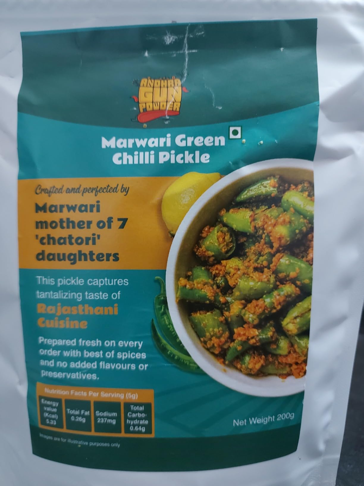 Andhra Gunpowder - Green Chilli Pickle (200g) | Ghar Ka Achar ...