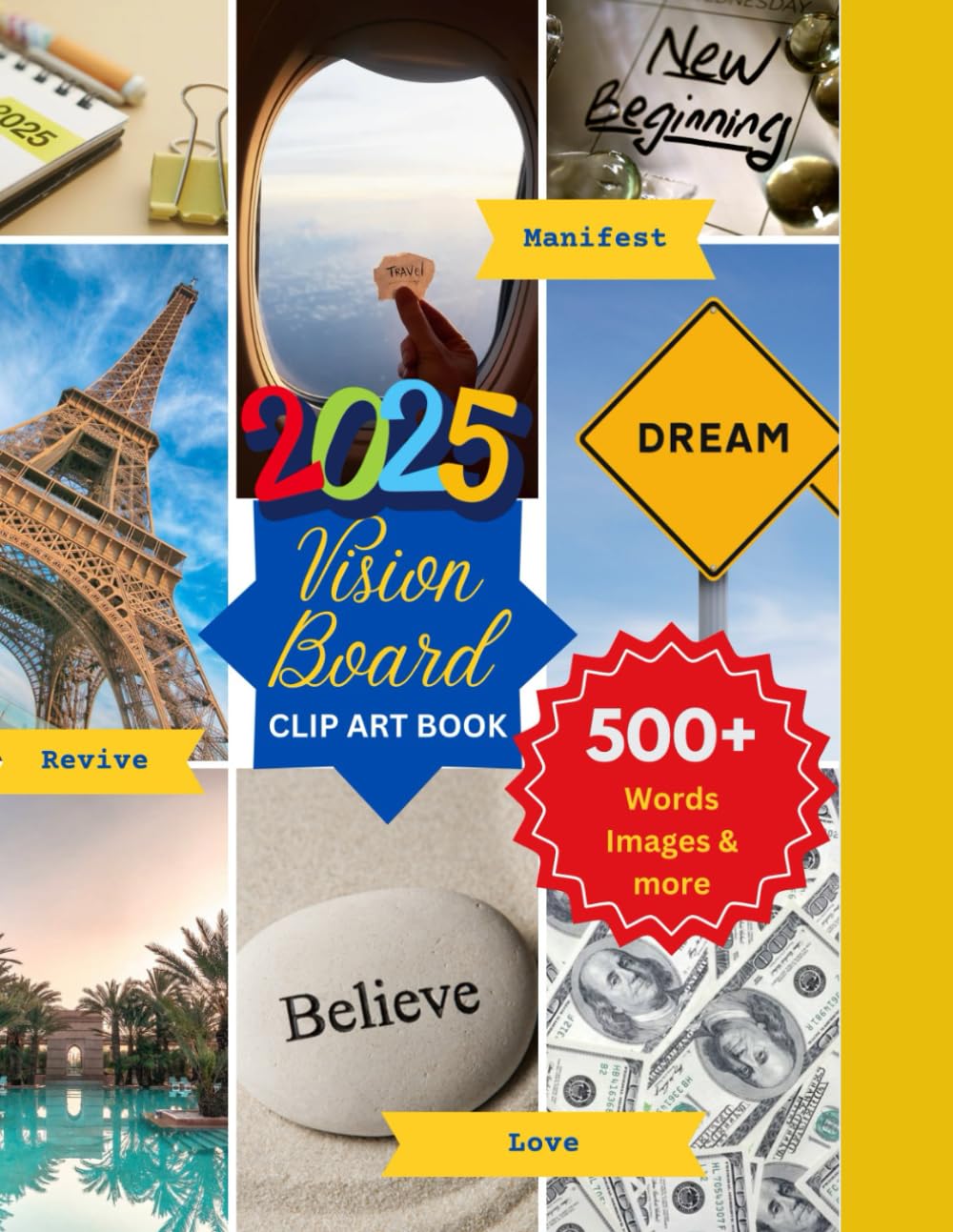 2025 Vision Board Clip Art Book: 500 + Images, Quotes and Affirmations ...