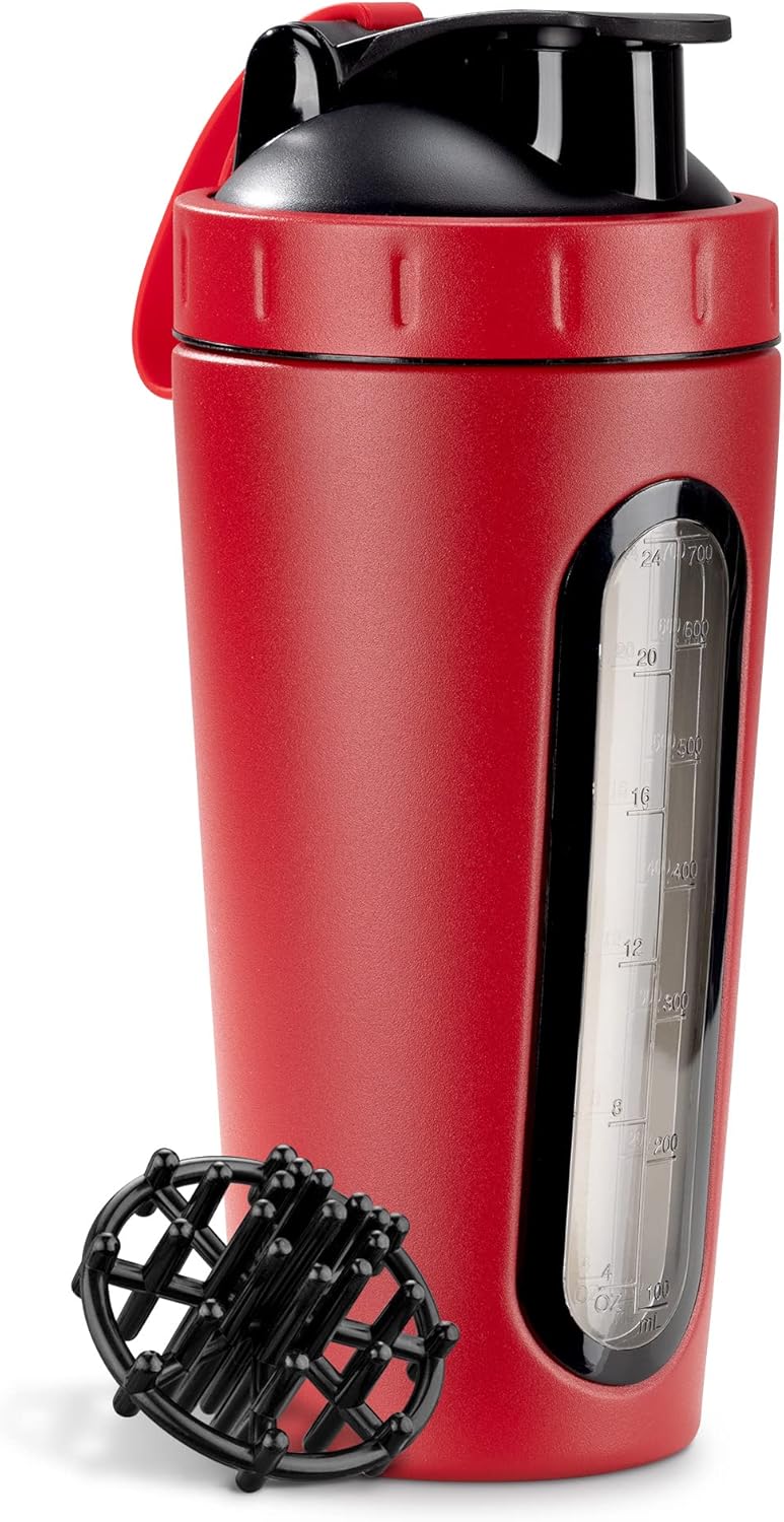 Amazon.com: Navaris Stainless Steel Protein Shaker - 25 oz (750ml ...