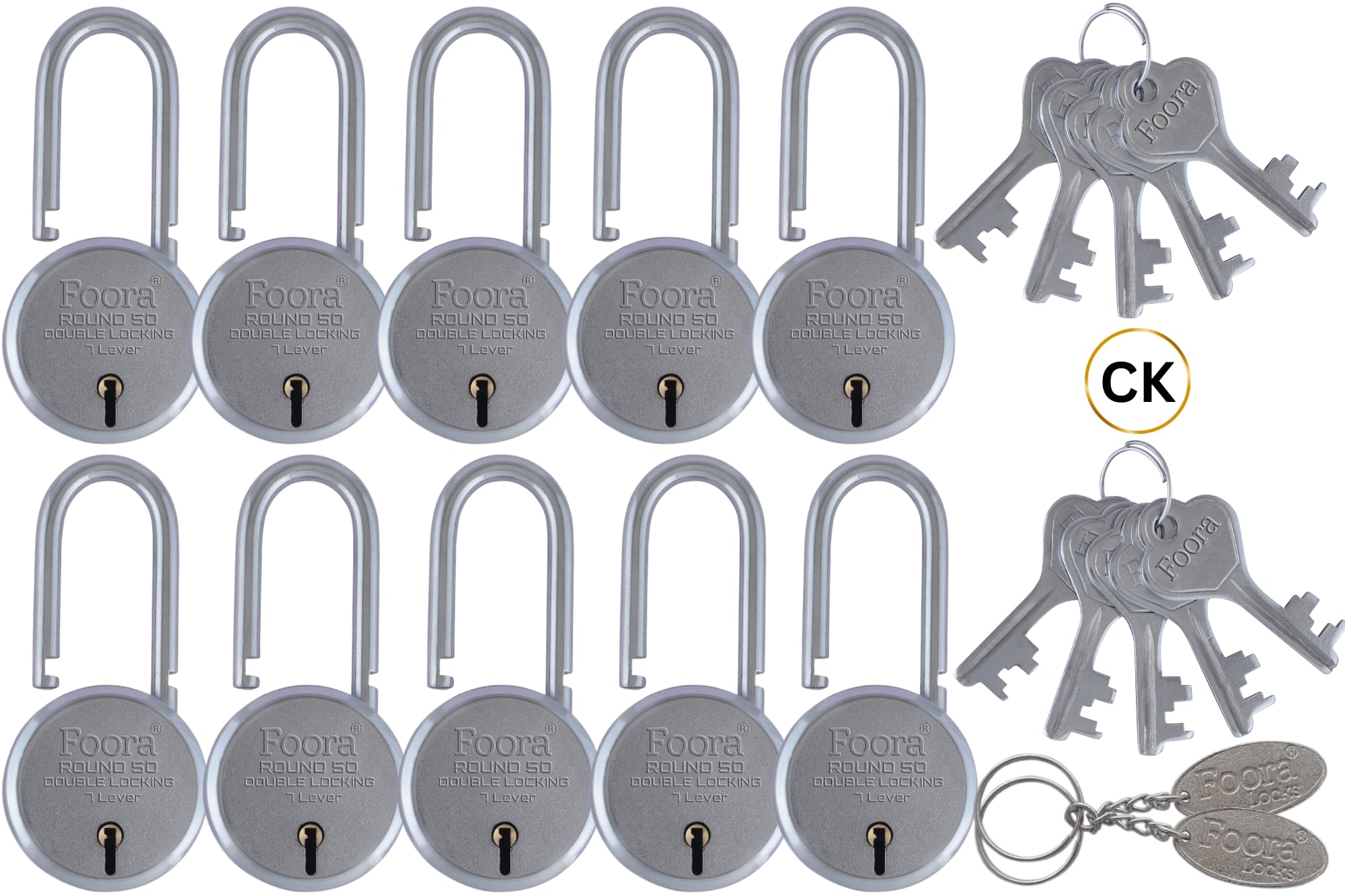 Foora Small Lock and Keys, Long Neck Shackle Door Lock for Home, Shop ...