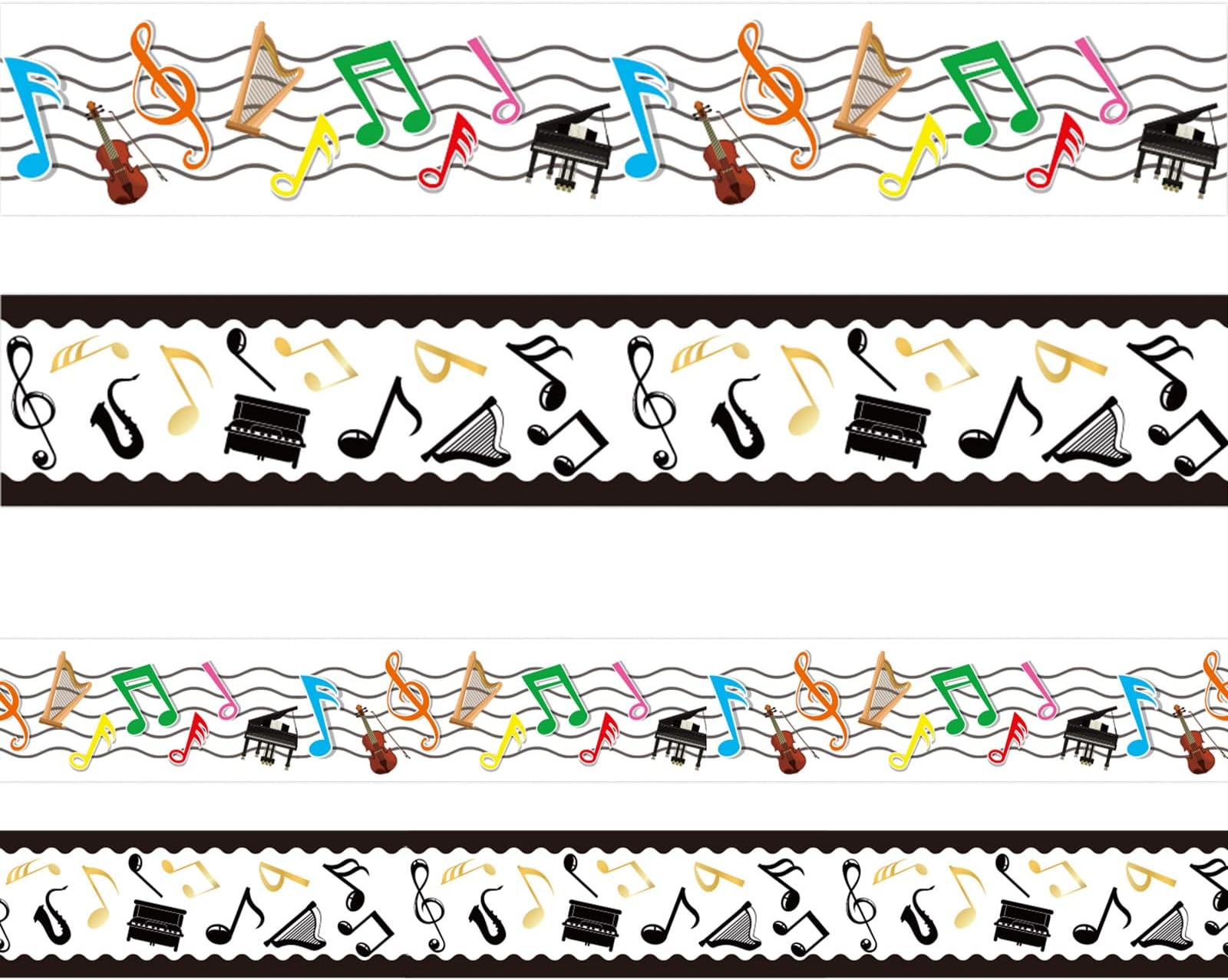 Amazon.com: 72 Feet Colorful Musical Notes Bulletin Board Borders for ...