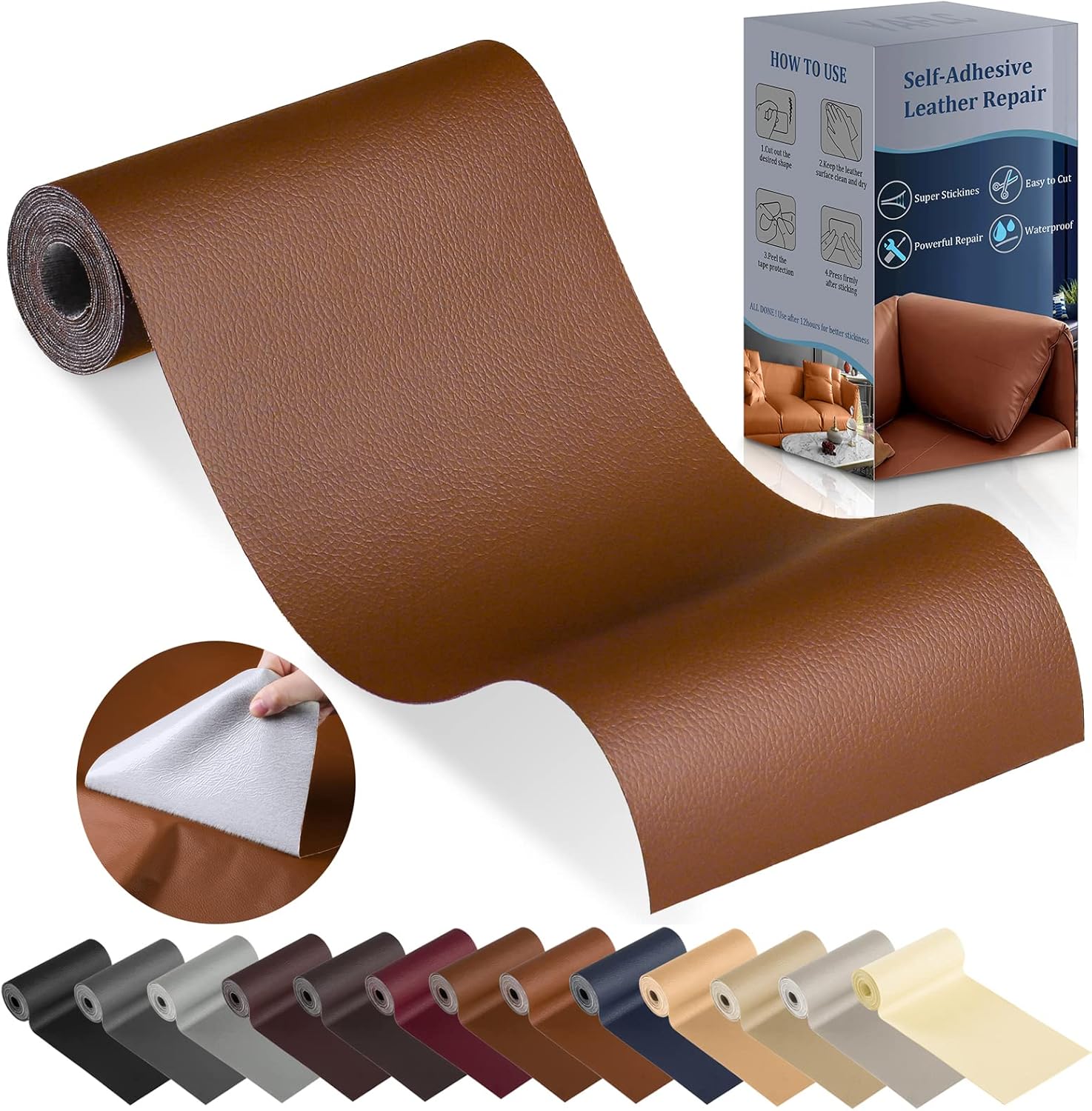 Amazon.com: YAFLC Leather Repair Patch for Furniture, 4" x 63" Leather ...