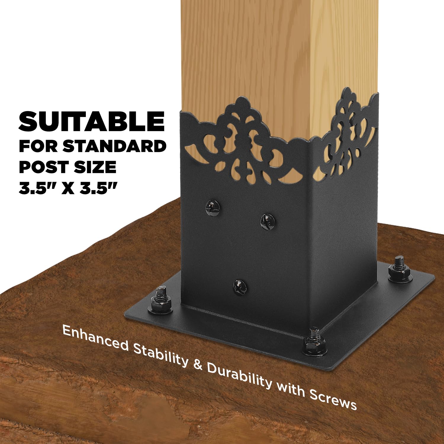 Snapklik.com : Creative Design 4x4 Square Bracket Post Base For Fence ...