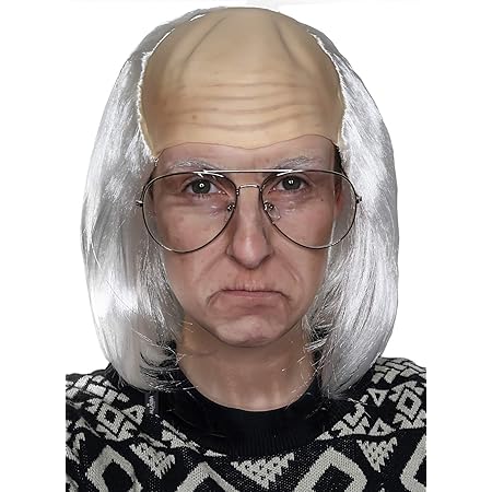 Amazon.com: Miss U Hair Old Man Wig White Bald Cap With Hair On Sides ...