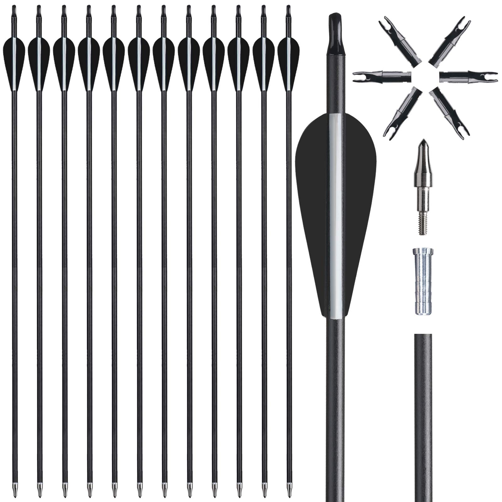 Buy ASDW 30 Inch Archery Arrows Carbon Arrow Hunting Arrows Targeting ...