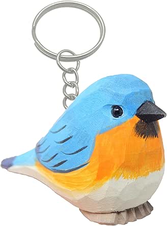 Amazon.com: Selsela Bluebird Keychain Handmade Ring Hook Clip Charm ...