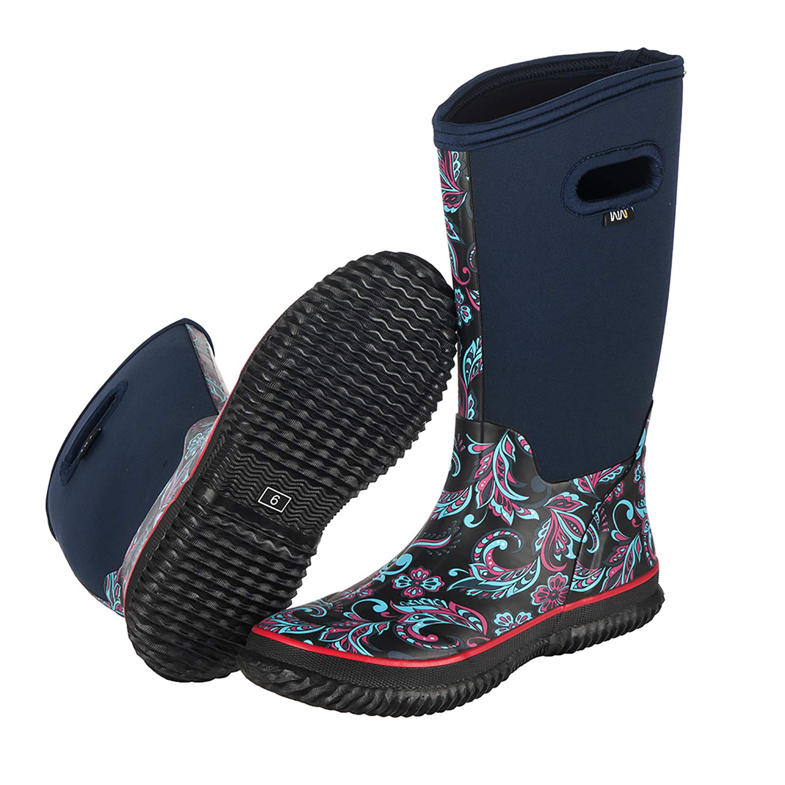Snapklik.com : Womens Rubber Rain Boots - Mid Calf Waterproof Insulated ...