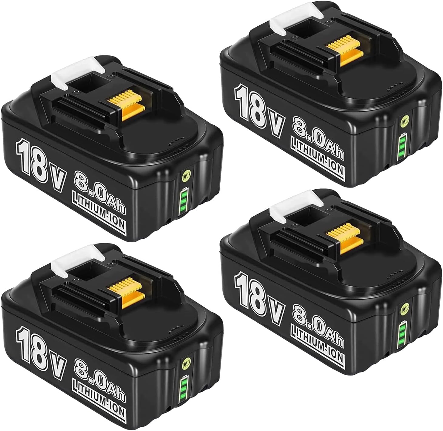 4 Pcs 8.0Ah 18V Battery Replacement for Makita 18V Battery Compatible ...