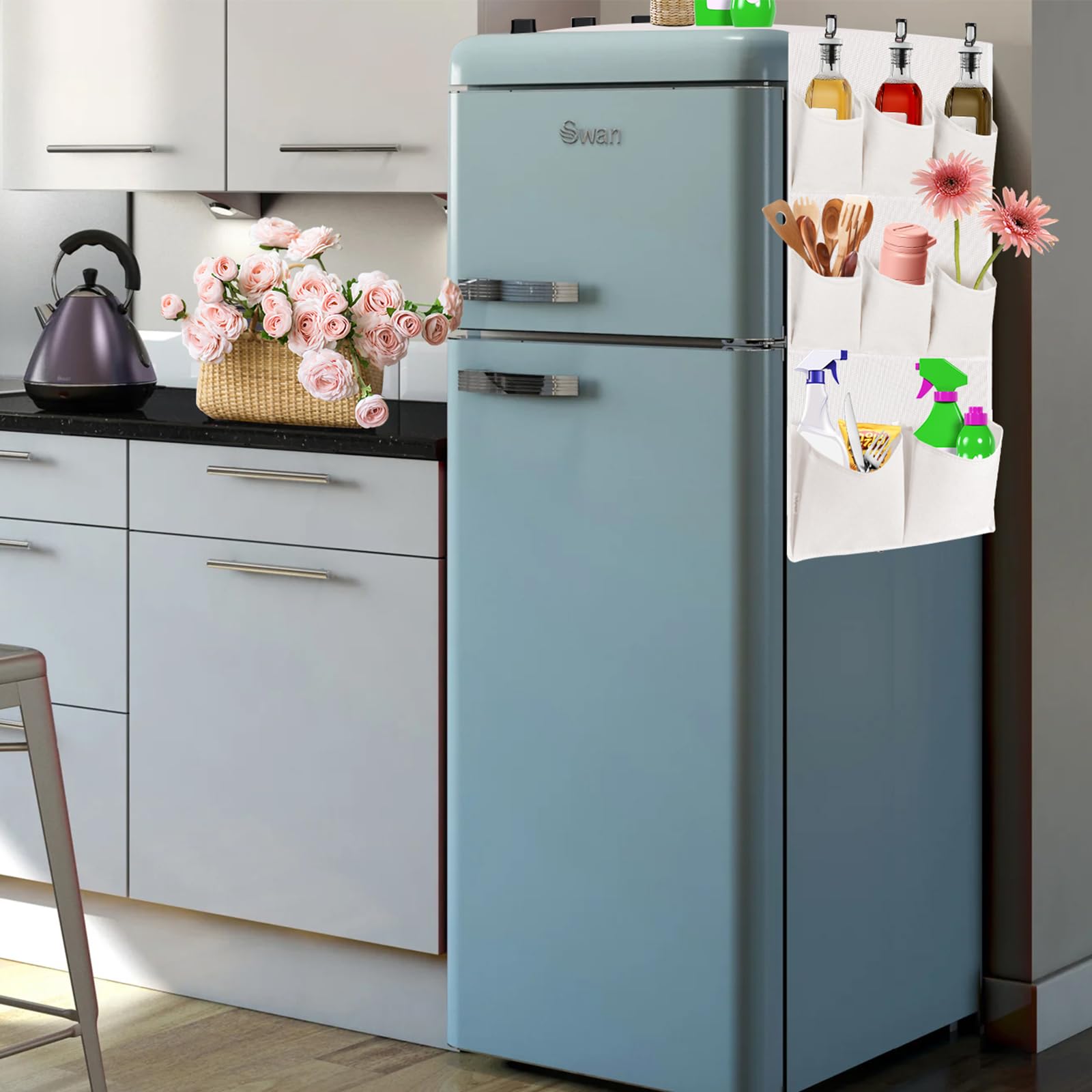 Mini Fridge Caddy Hanging Organizer College Dorm Organization Dorm
