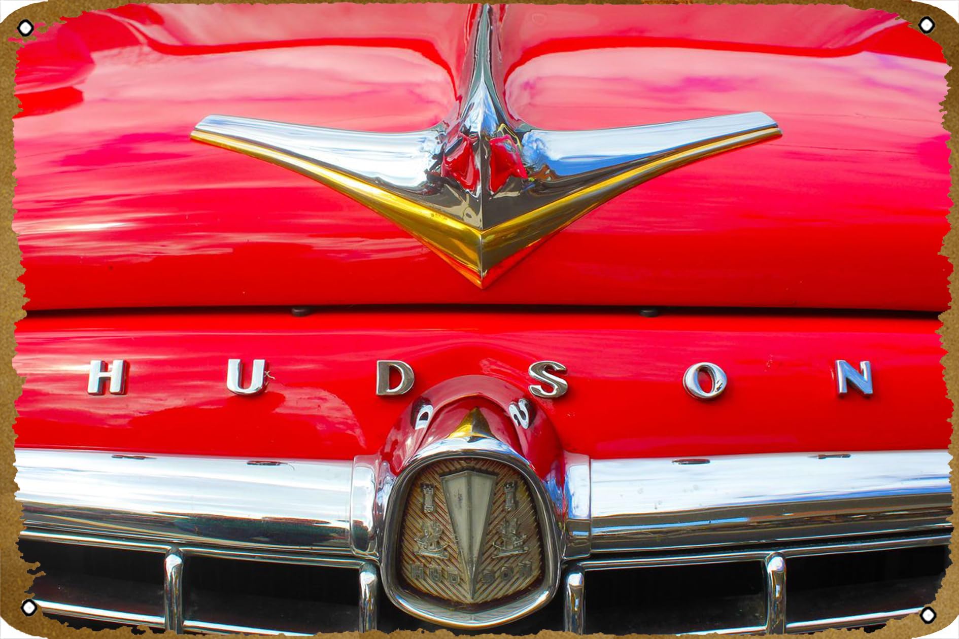 Amazon.com : Vintage Hudson Hood Ornament Retro Car Metal Tin Sign ...
