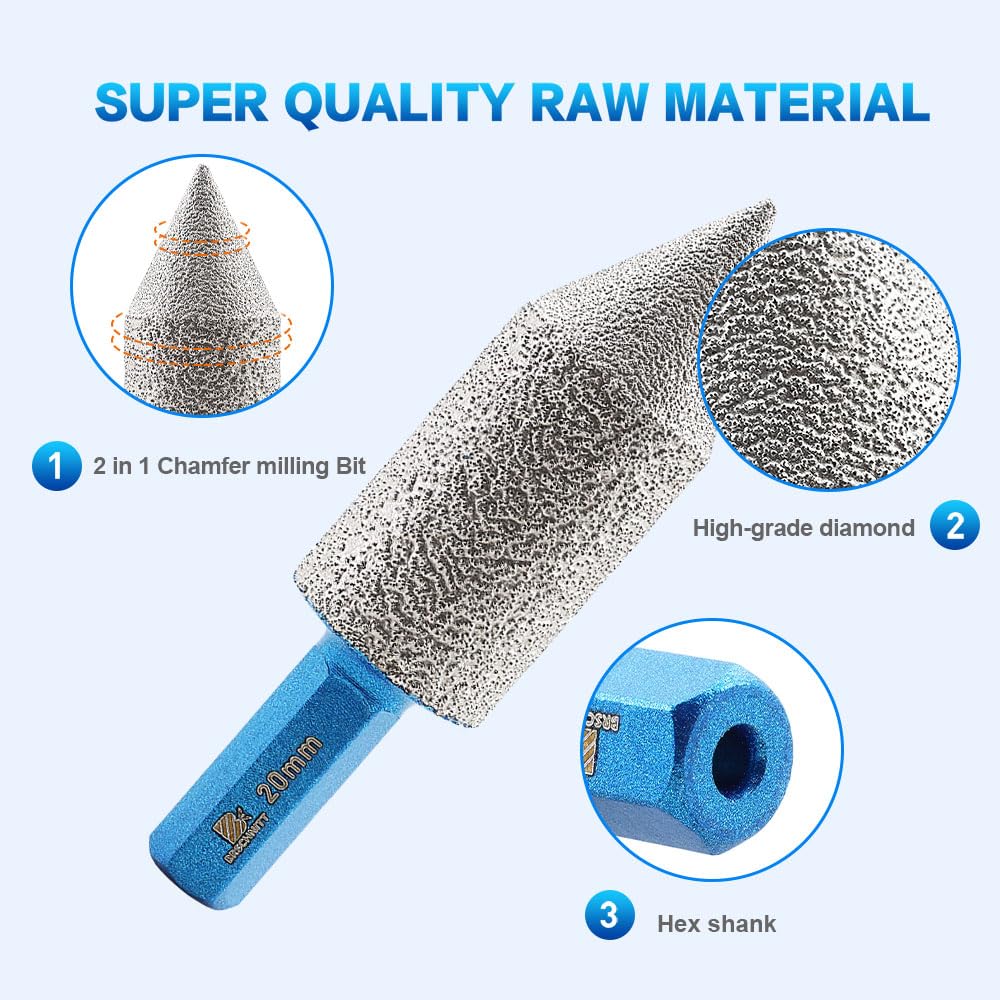 Snapklik.com : Diamond Finger Milling Chamfer Bits 4/5" - BRSCHNITT Dry ...