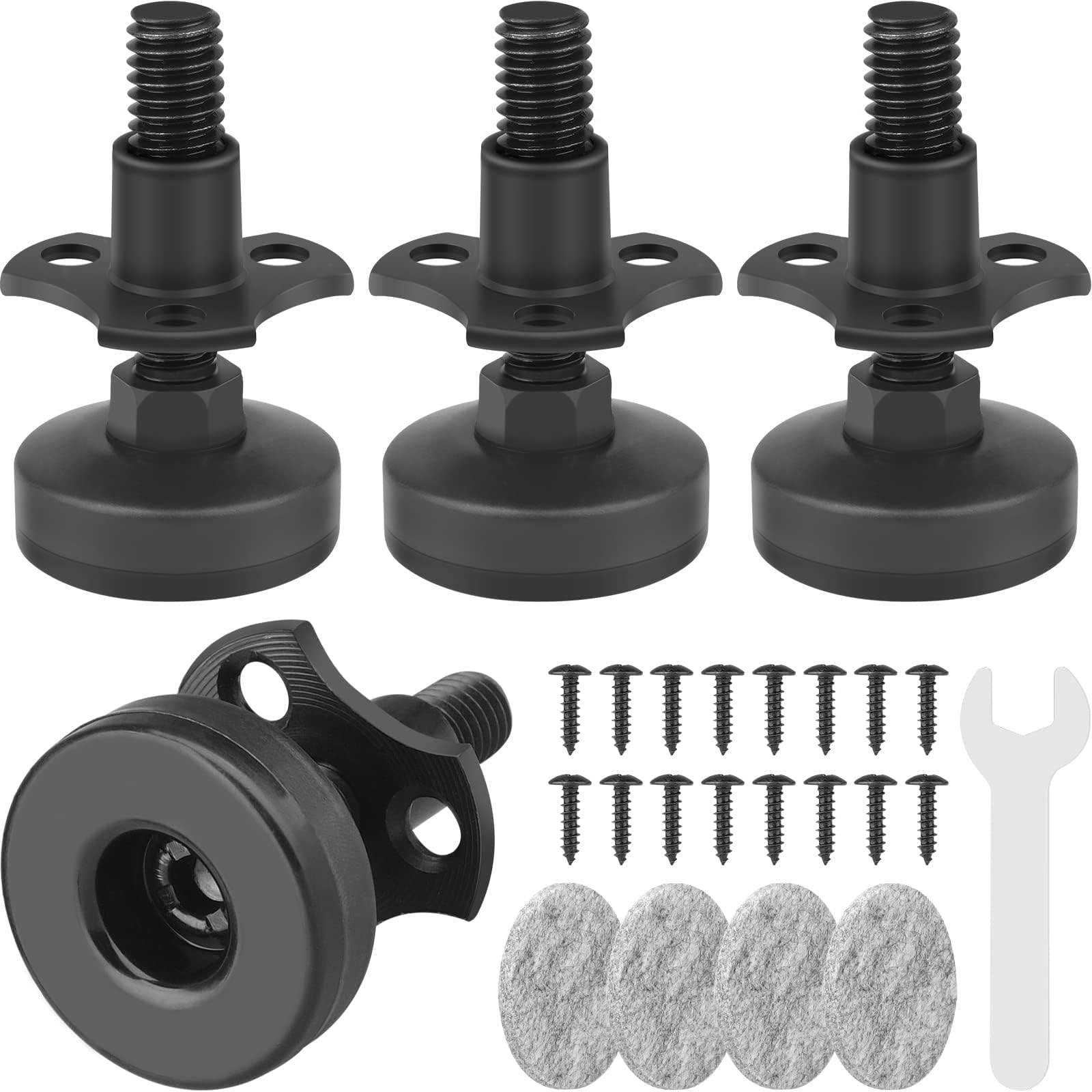 Hyever Leveling Screw Leg Heavy Duty Carbon Steel Nickel Plated 4 ...