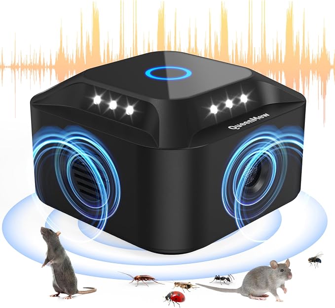 Mouse Repellent, 4-in-1 Mice Repellent 360° Ultrasonic Mouse Repeller ...