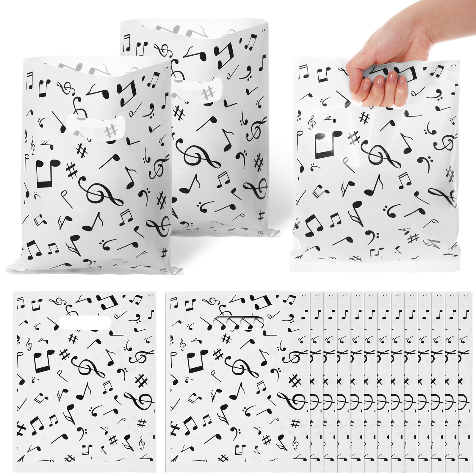 Amazon.com: Kolldenn 50 Pcs Music Notes Gift Bags Musical Theme Treat ...