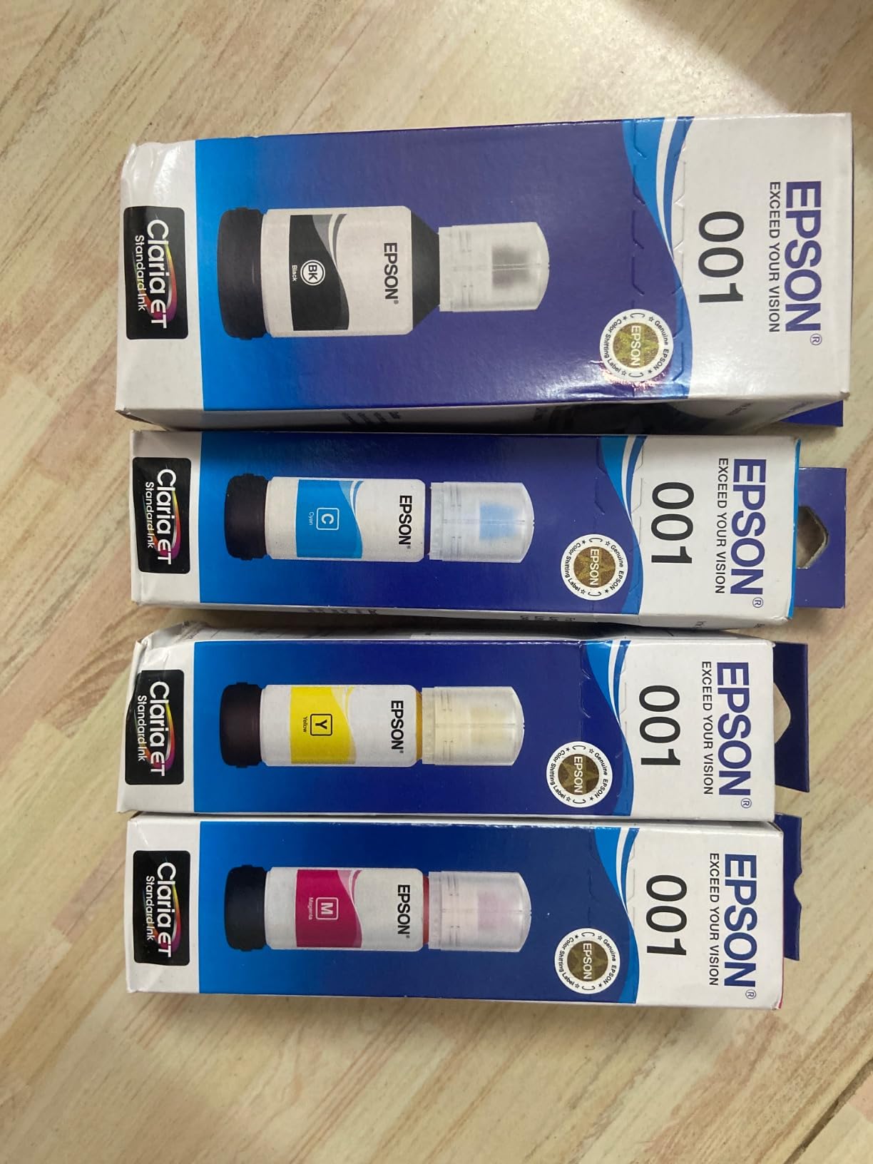 Epson 001 Ink 4 Colors for (L4150,L4160,L6160,L6170,L6190) (Set of 4 ...