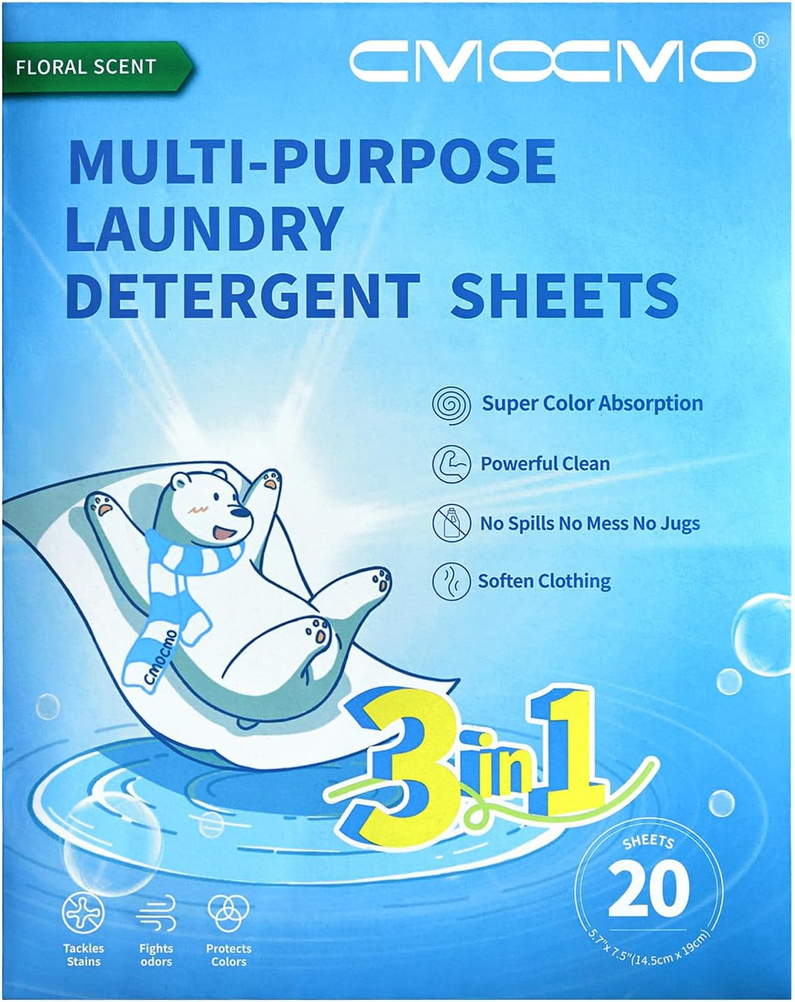 Amazon.com: CMOCMO Laundry Detergent Sheets, Color-Safe Stain Remover ...
