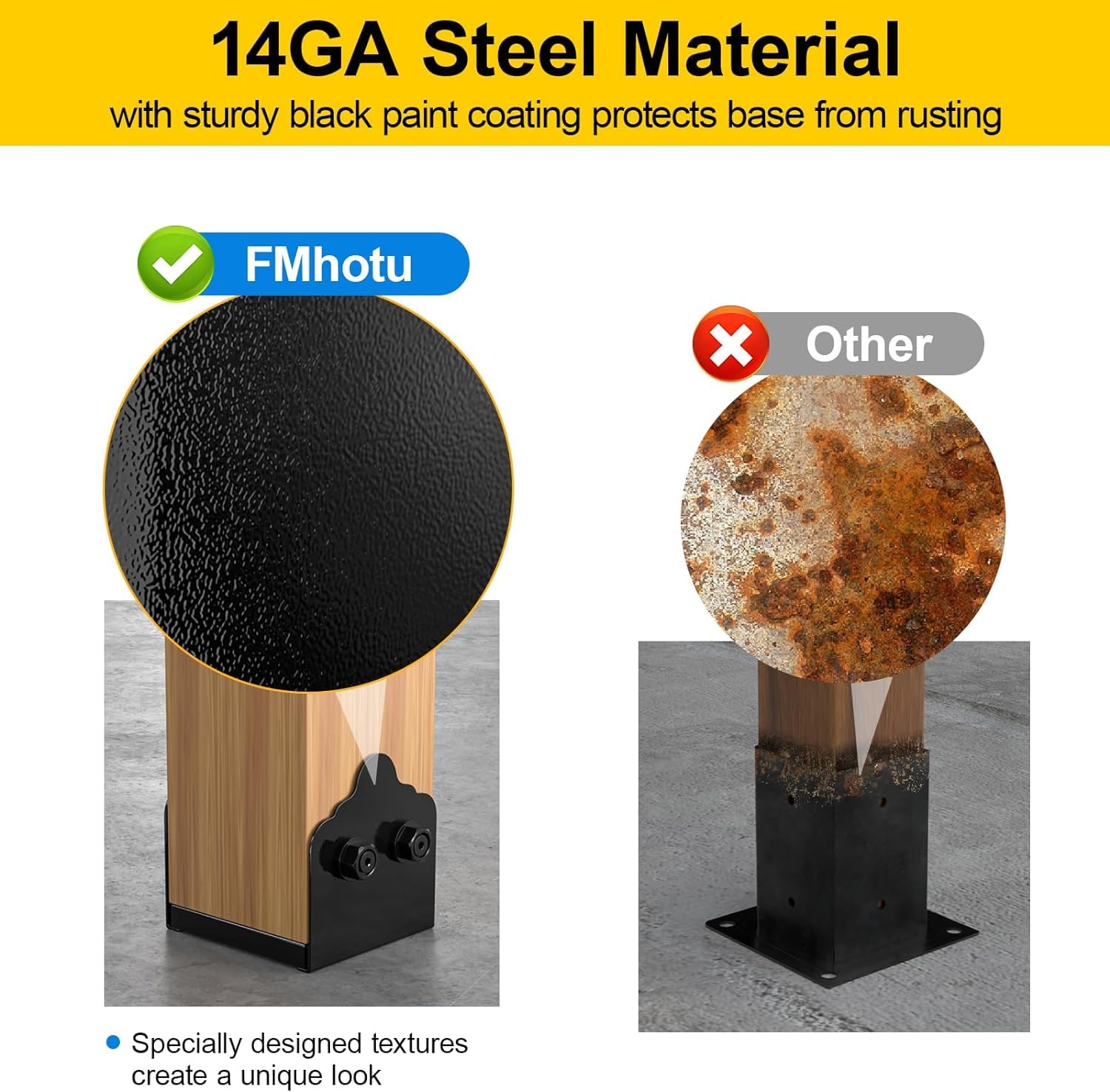 Snapklik.com : 4 X 4 Post Base, 2Pcs Stainless Steel Adjustable Post ...