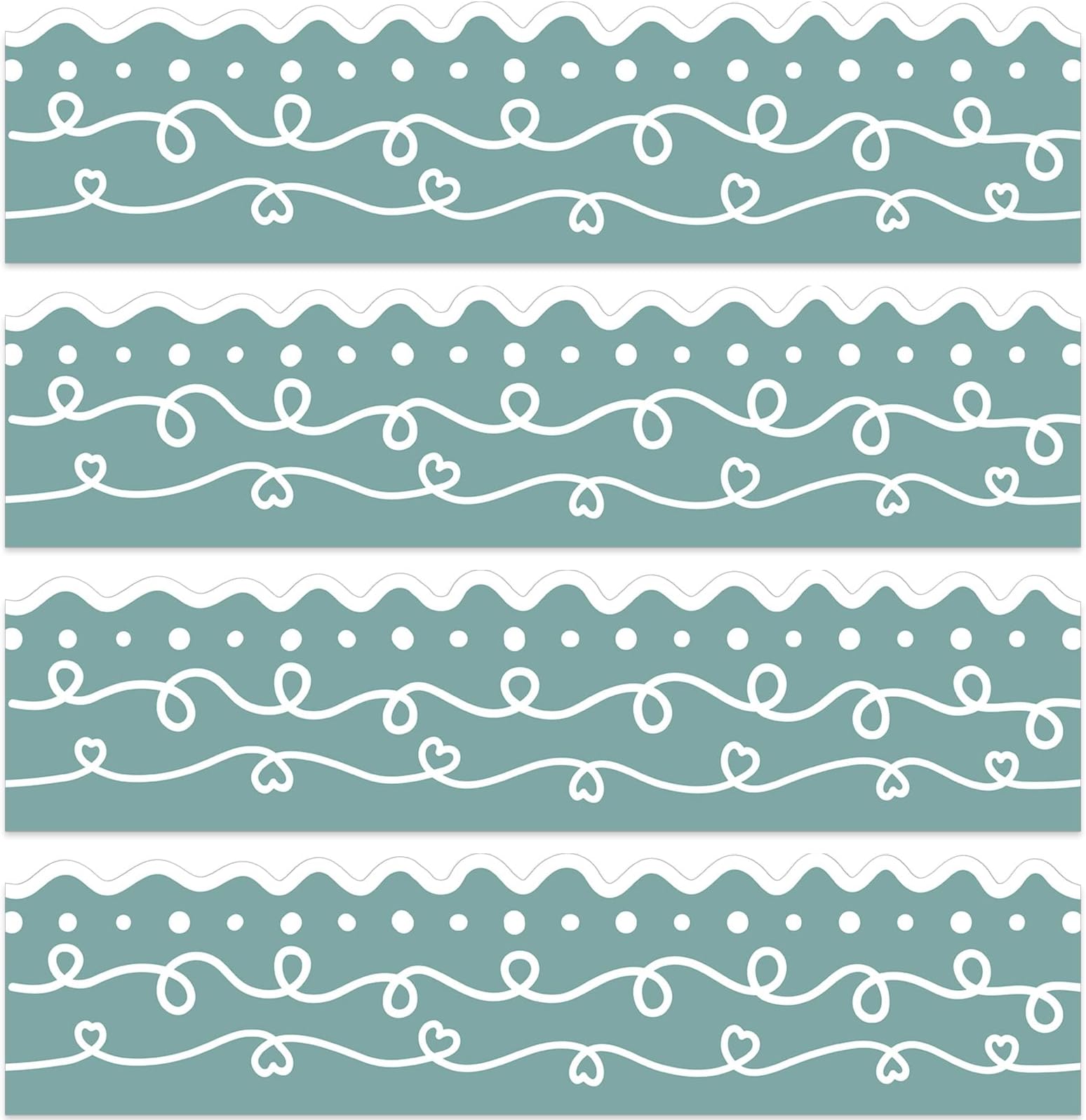 Amazon.com : 60 Pieces Bulletin Board Borders Squiggles and Dots Die ...