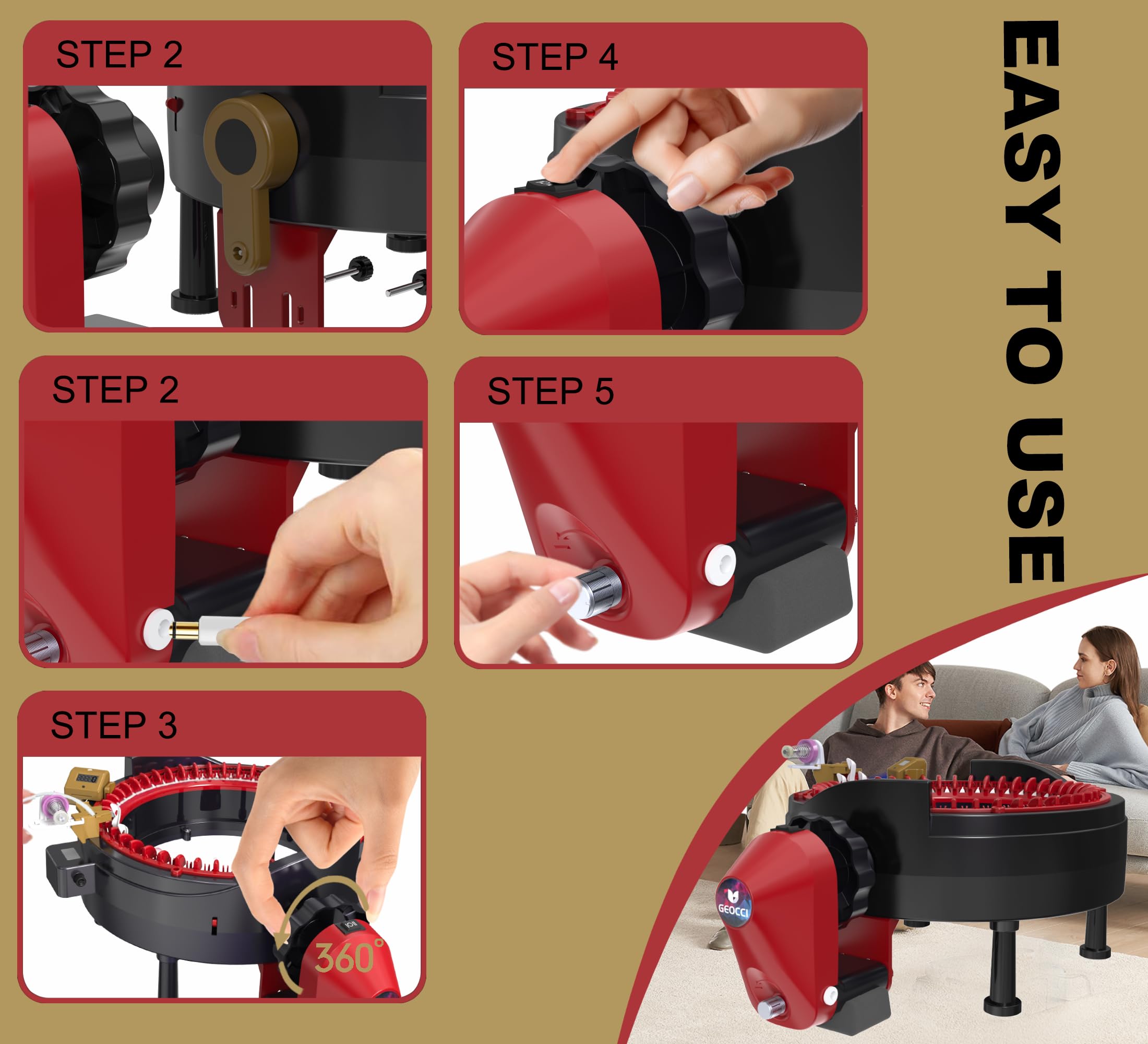 Snapklik.com : GEOCCI Knitting Machine Adapter, Suitable For ADDI 46 ...