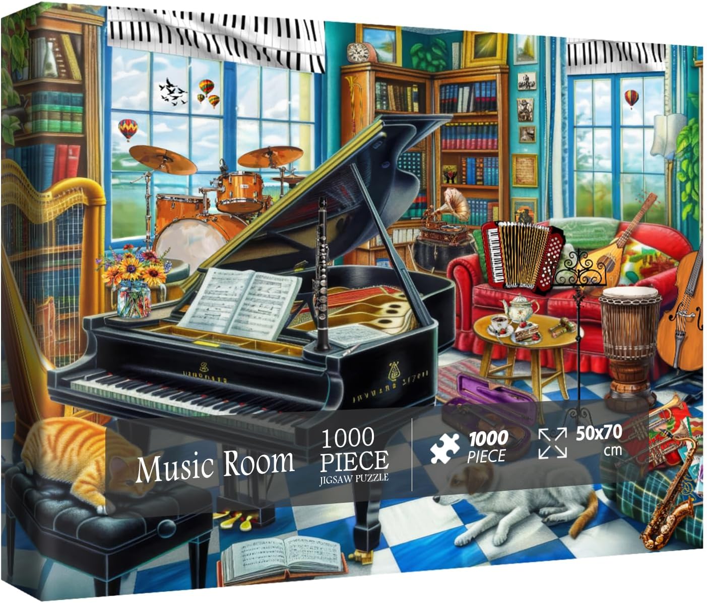 Amazon.com: Music Room Puzzles for Adults 1000 Pieces, Pretty Musical ...