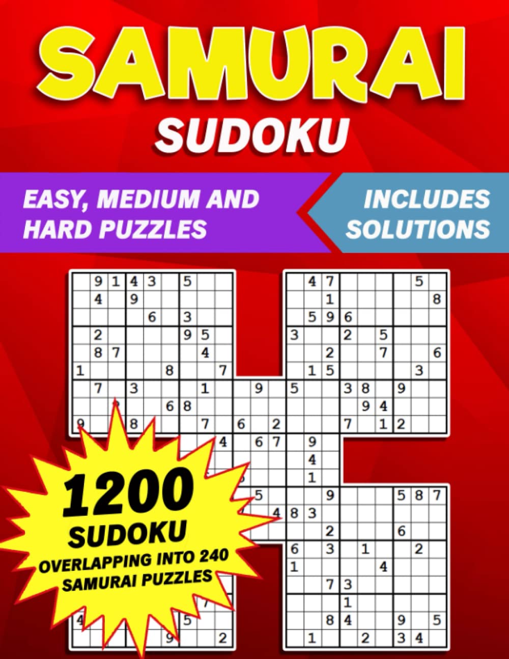 Samurai Sudoku: 1200 Challenging Puzzles for Adults Large Print ...