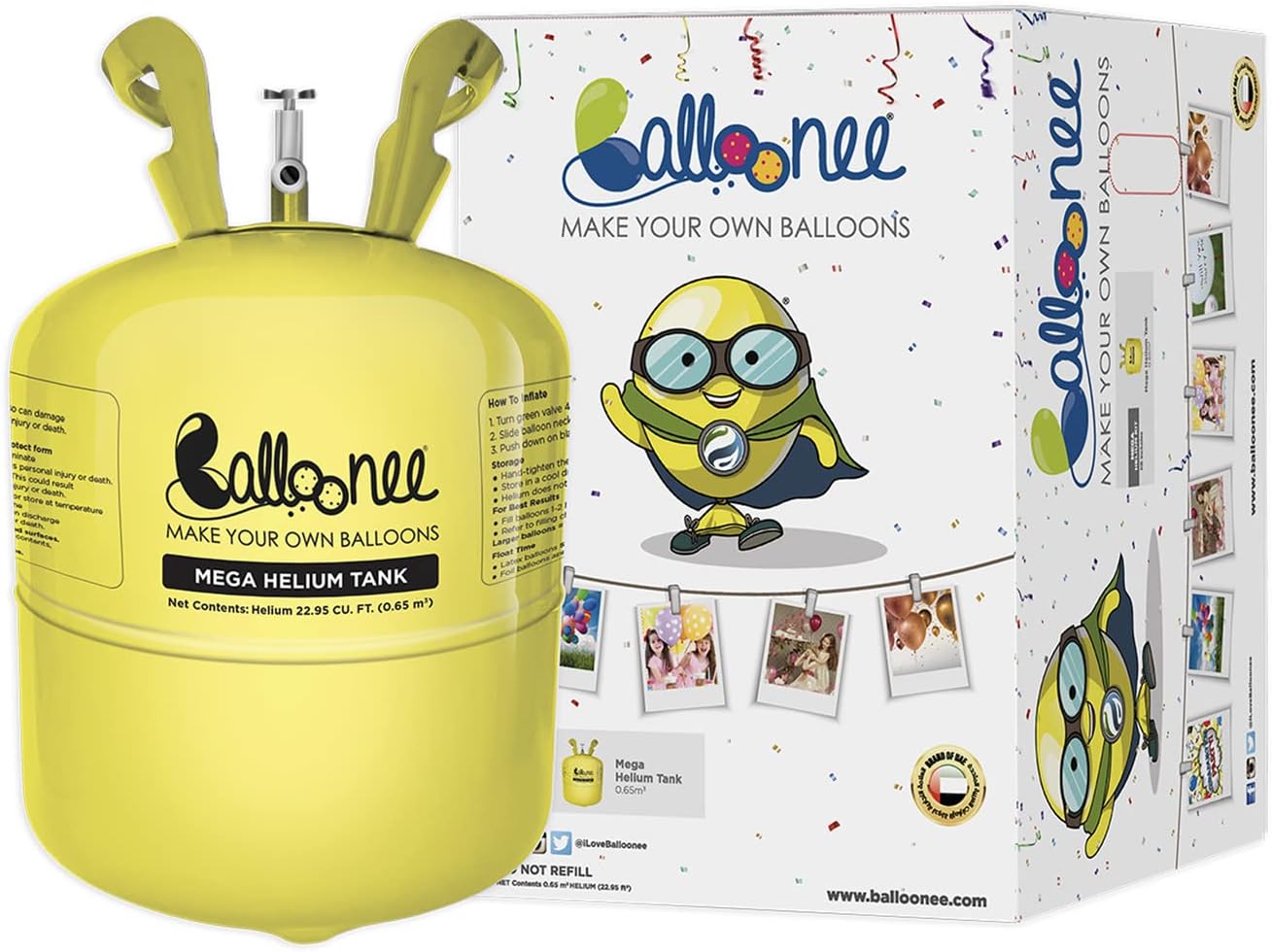 Balloonee Mega Disposable Helium Party Kit, Helium Tank for Balloons At ...
