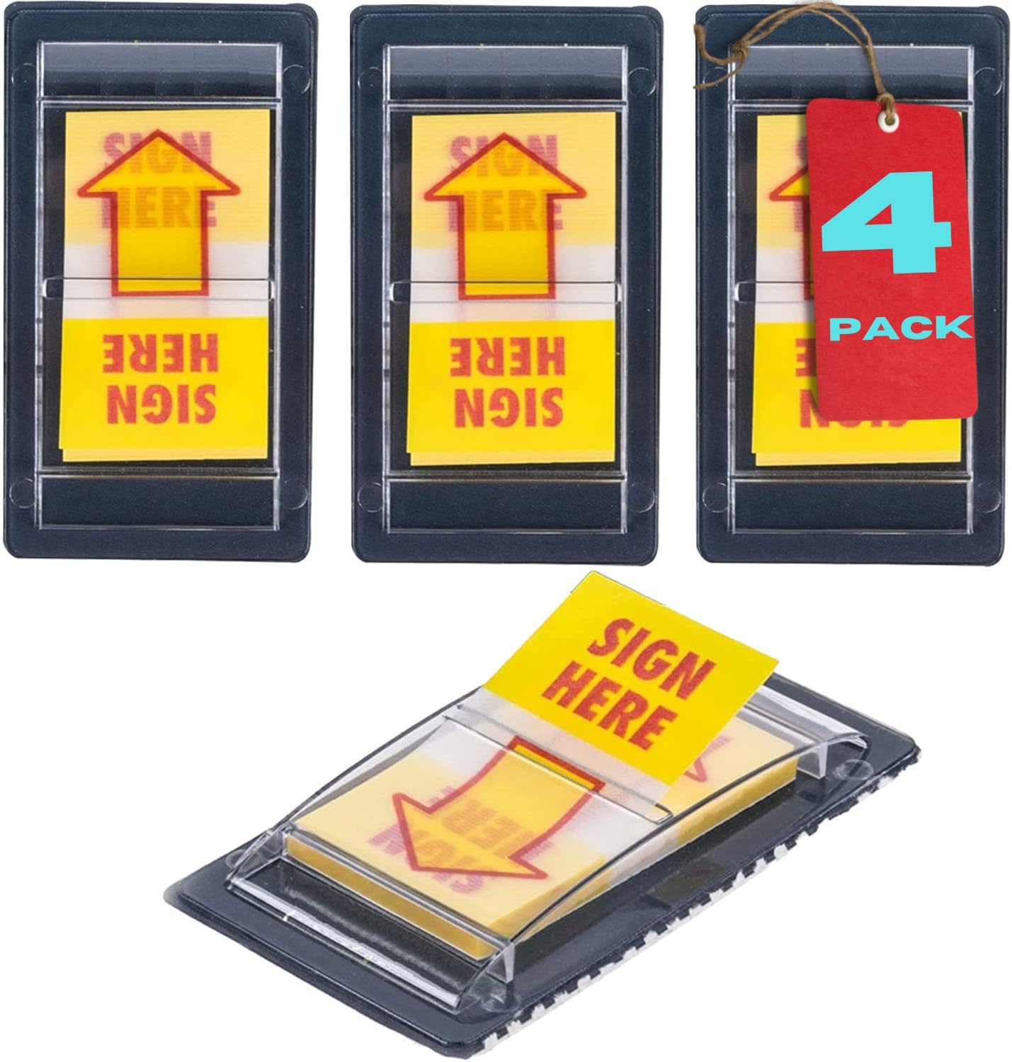 Amazon.com : 1InTheOffice Sign Here Tabs, 1" Yellow Sign Here Stickers ...