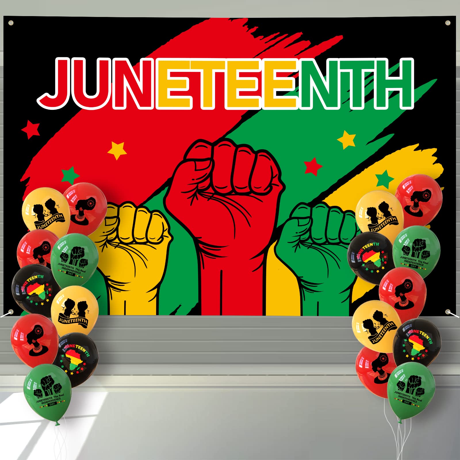 Amazon.com : Arosche Juneteenth Decorations Banner 72" x 48" Backdrop ...