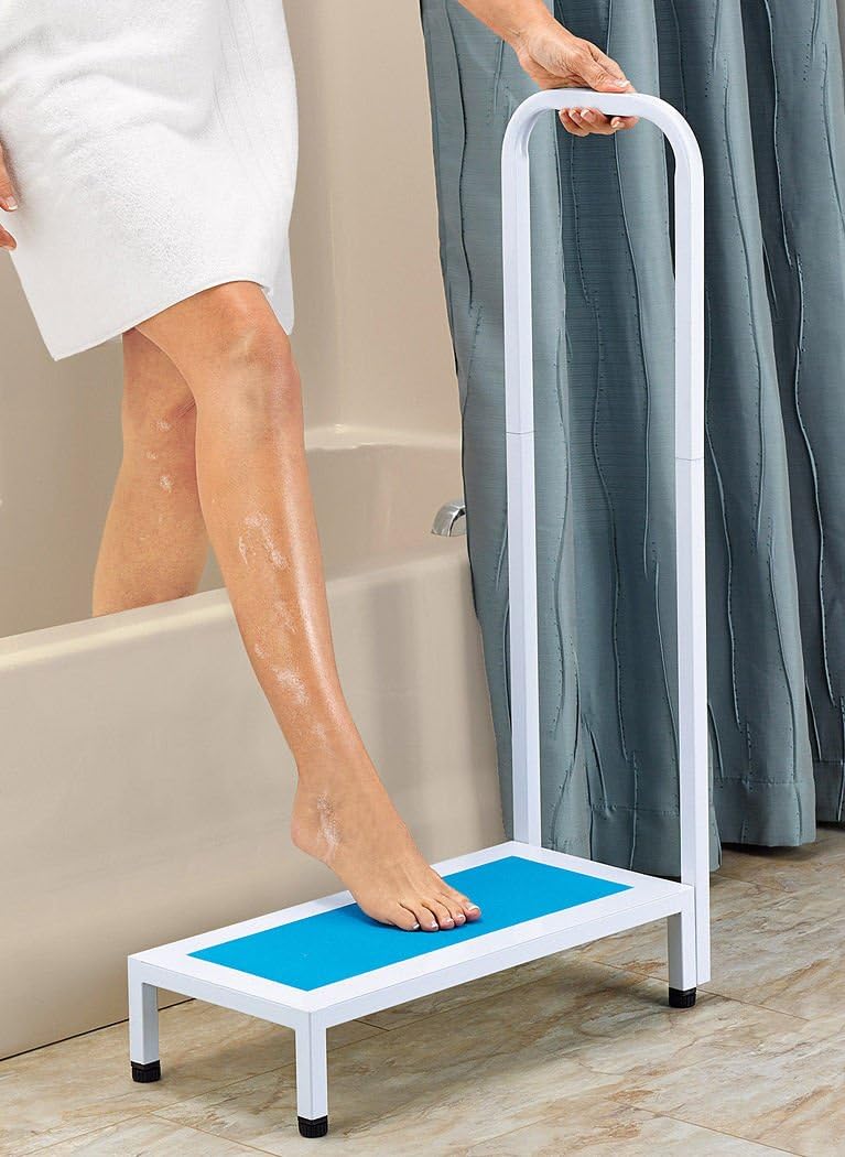 Bath Step with Handle Non Slip Surface Sturdy Aid Bathroom : Amazon.co ...