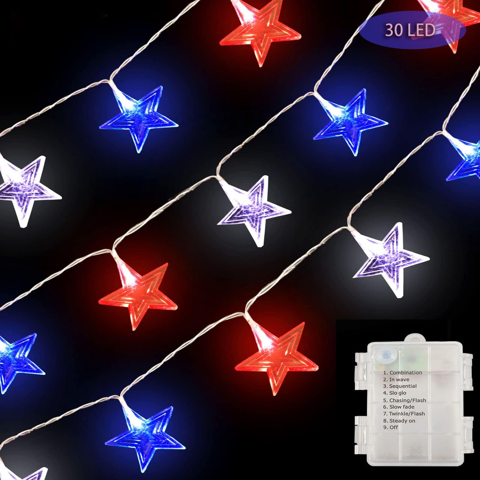 Outdoor Patriotic Lights - Red, White and Blue Lights - Patriotic ...