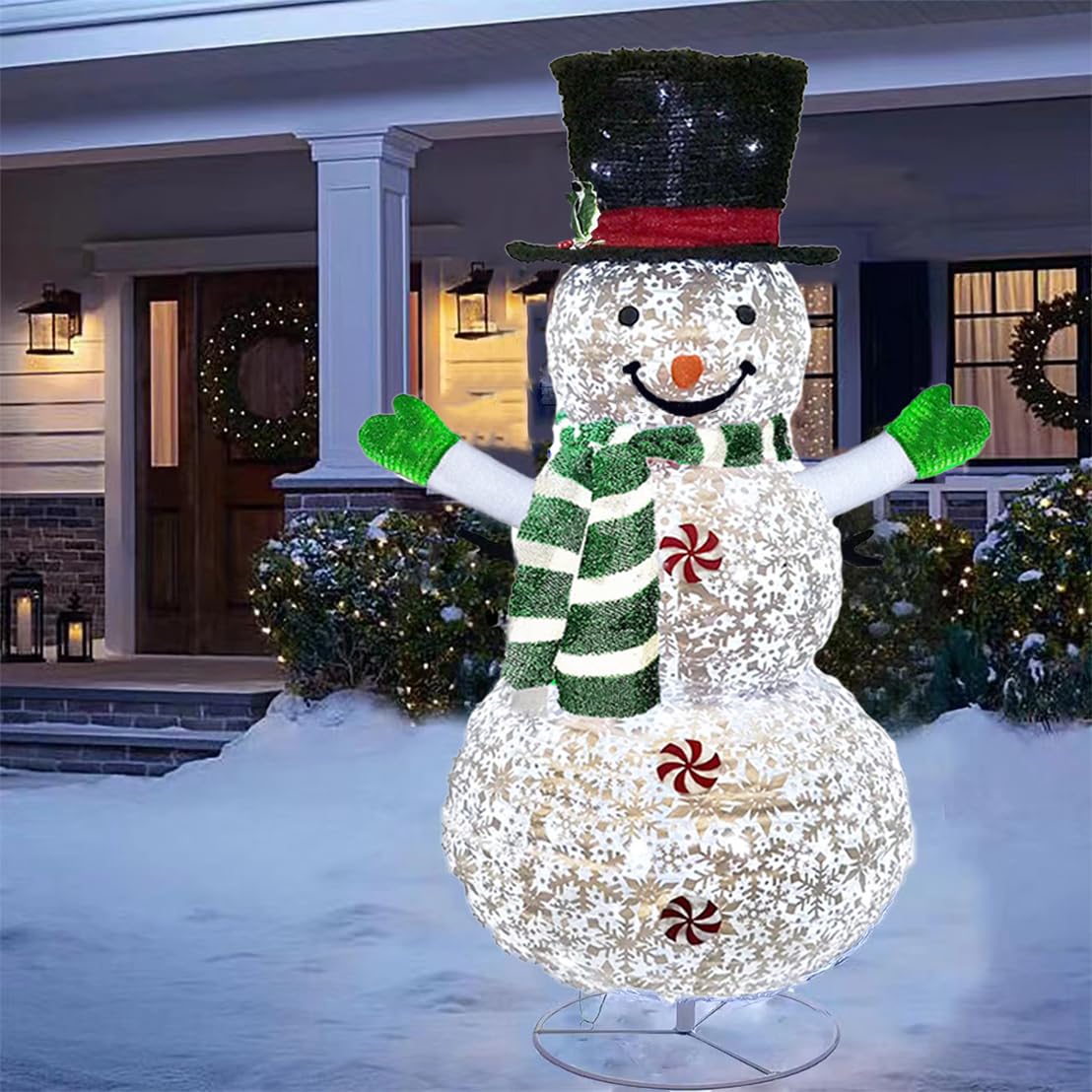 Amazon.com: Lighted Snowman Christmas Decorations,3.6Ft Collapsible ...