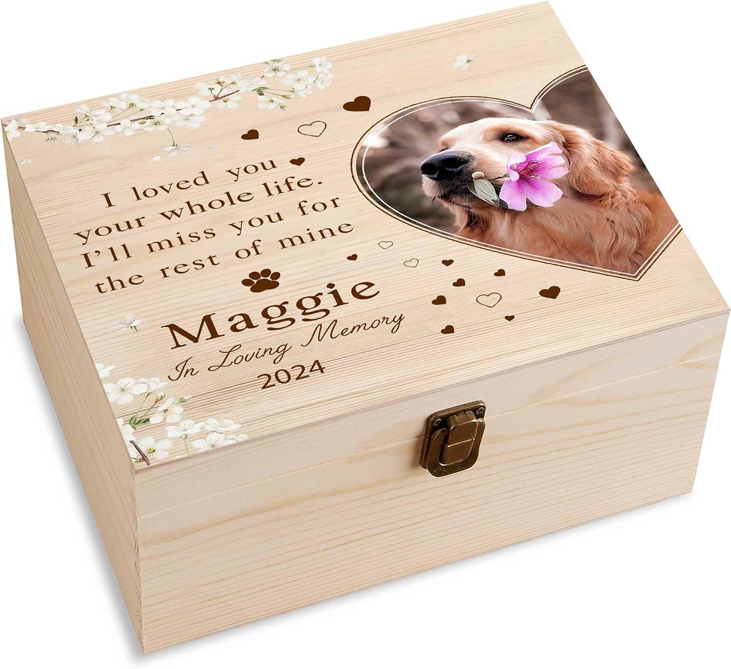 Amazon.com: ThanhCrafCo Personalized Pet Memorial Keepsake Box, Custom ...