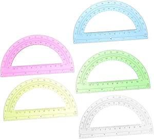 Amazon.com : VILLFUL 5pcs Protractor Tool Student Stationery Portable ...