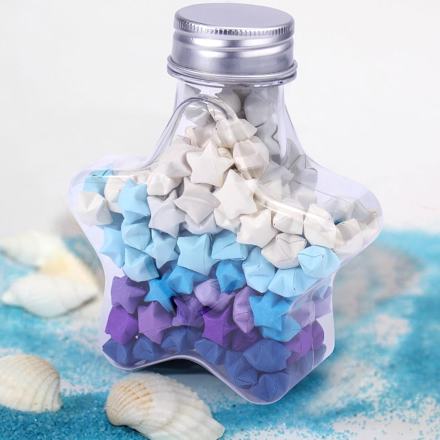 Mity rain Origami Star – Tarro de plástico vacío con tapa, capacidad ...