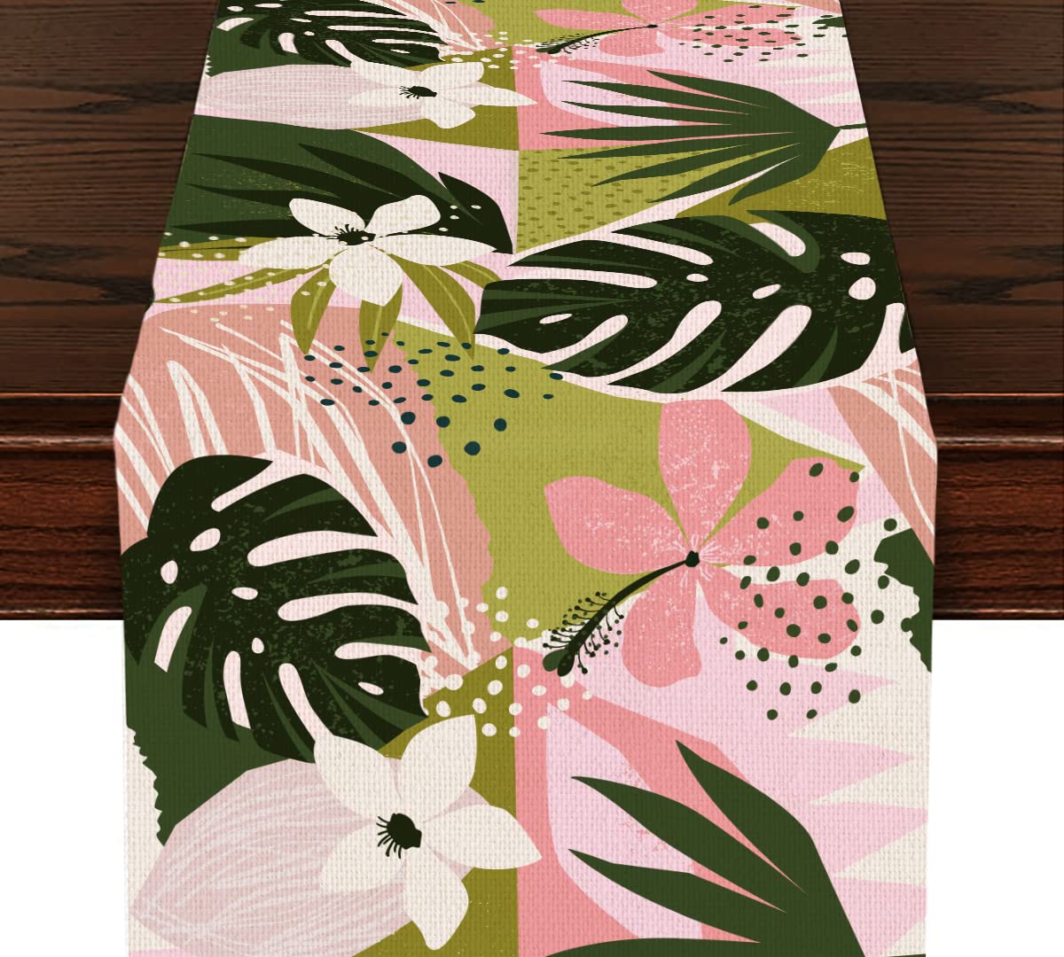 Amazon.com: Boho Palm Leaves Table Runner, Kitchen Dining Table Decor ...