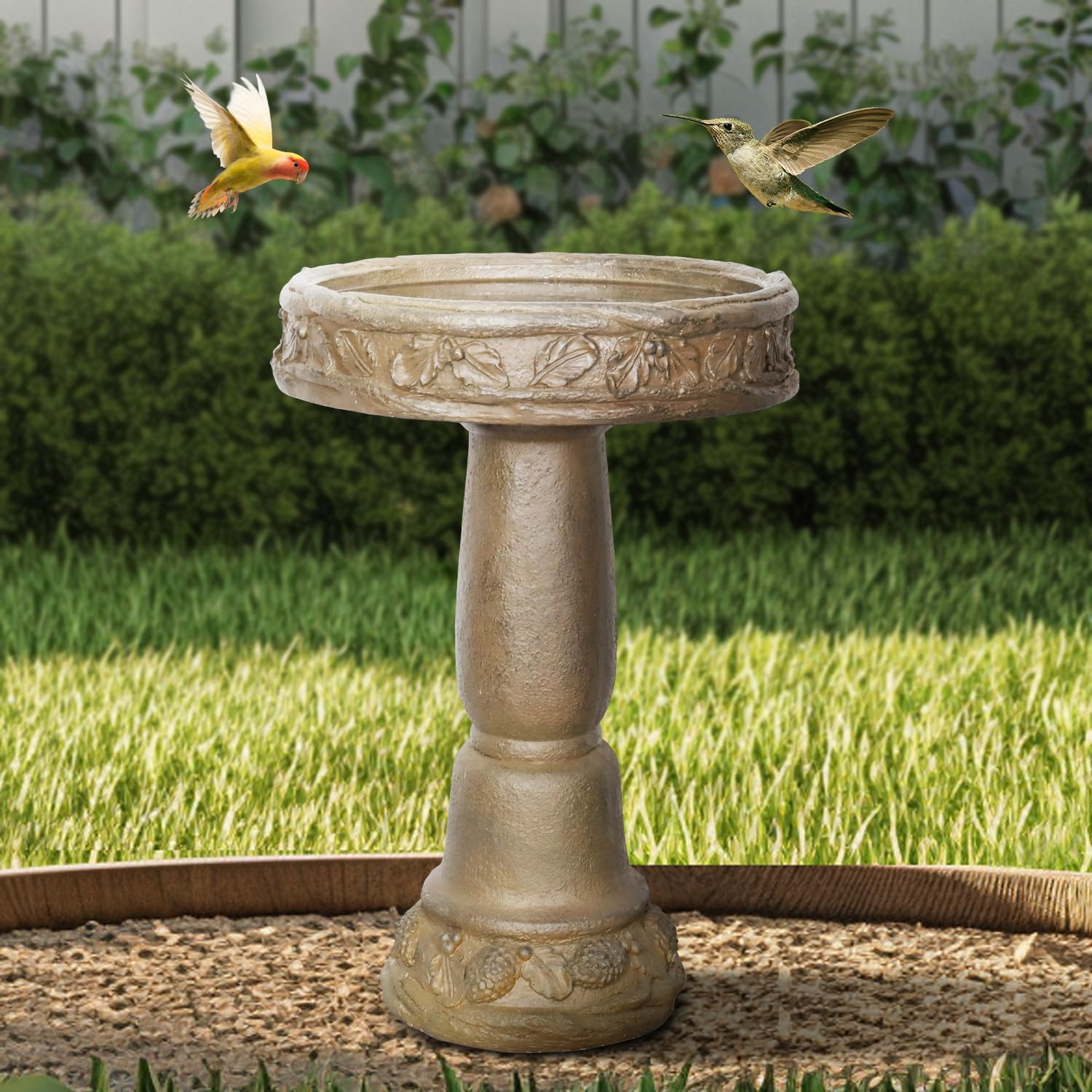 Amazon.com: FlowLuxe Outdoor Bird Bath for Garden Decoration - 20" Φ x ...