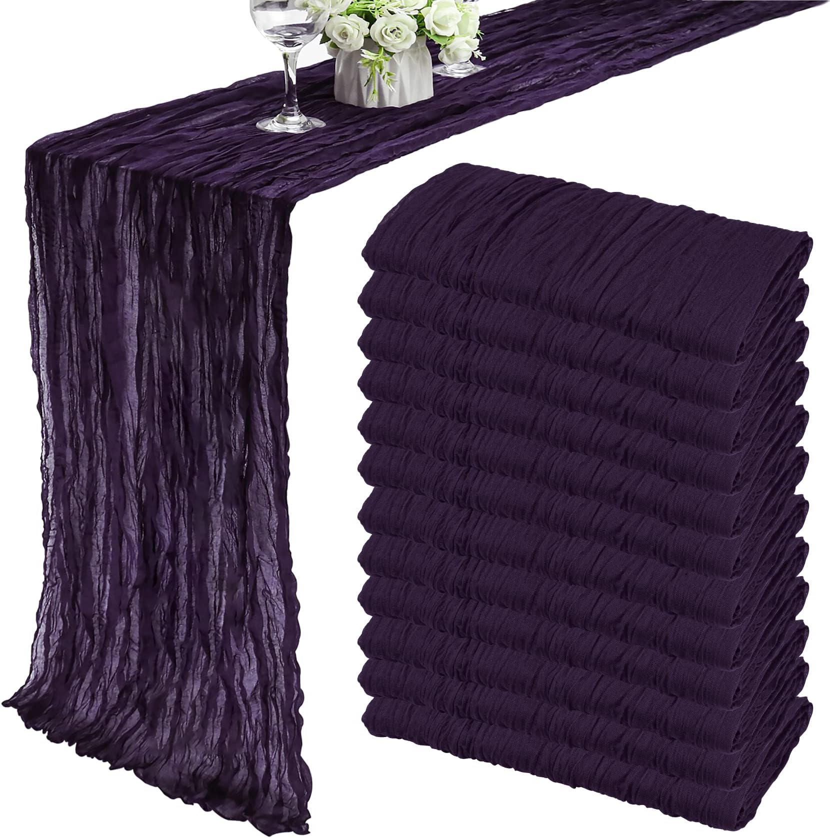 Amazon.com: OWS Pack of 10 Wedding 12 x 108 inch Satin Table Runner ...