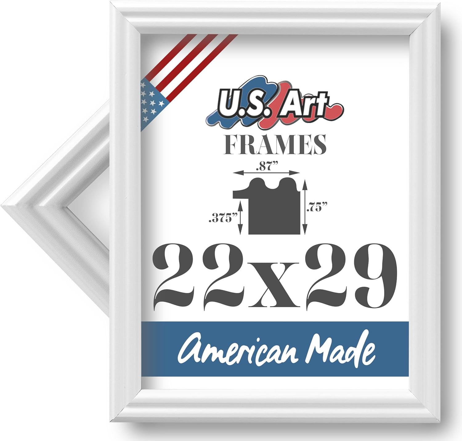 Amazon.com: US Art Frames 22x29 Traditional Style White Thin .75 Inch ...